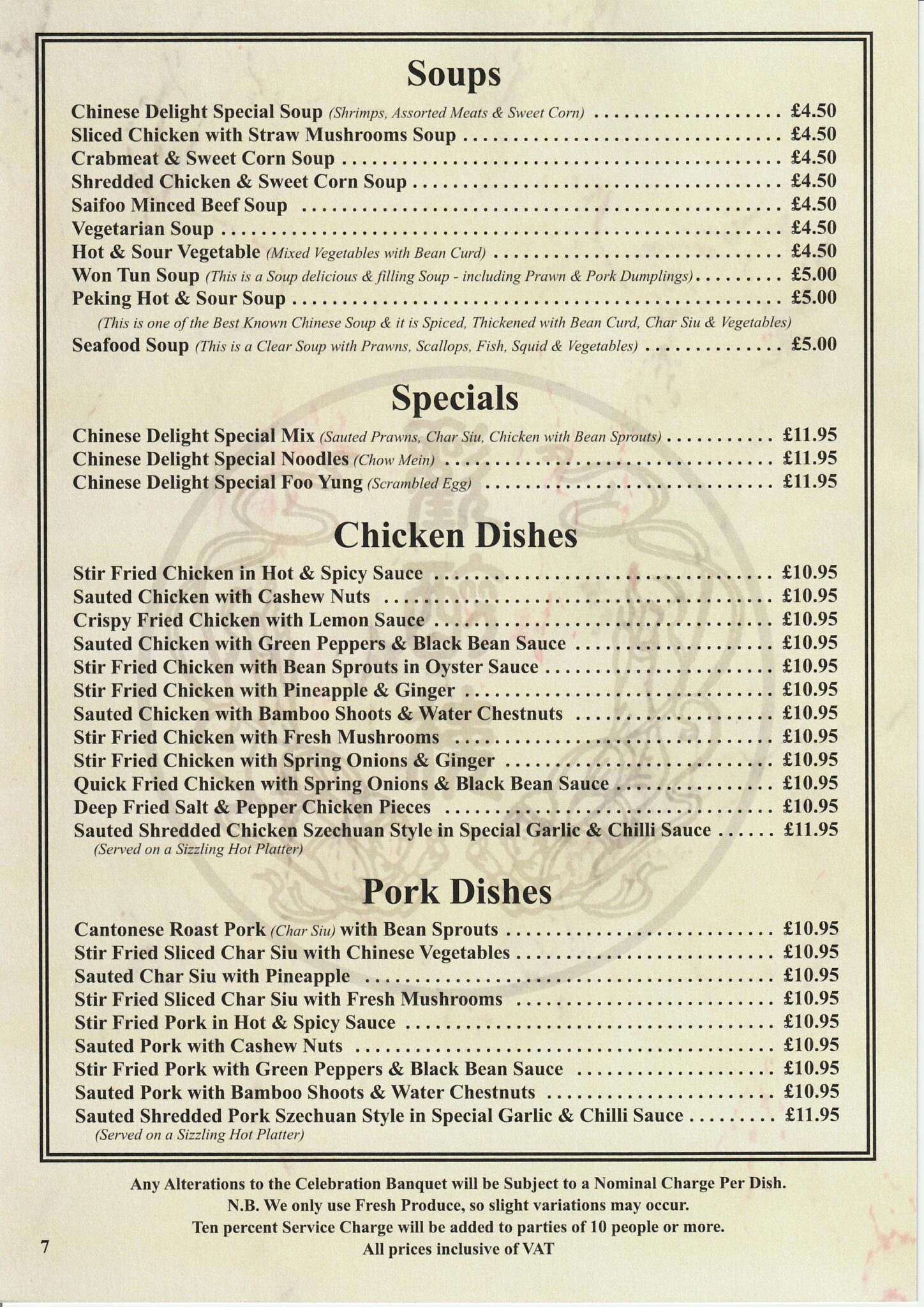 Main Menu | Chinese Delight Frodsham