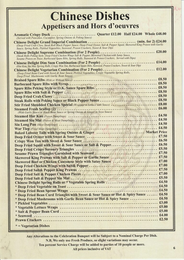 Main Menu | Chinese Delight Frodsham